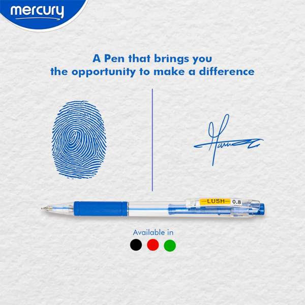 Mercury Lush Retractable Ballpoint Pen Blue Ink – online Stationery ...