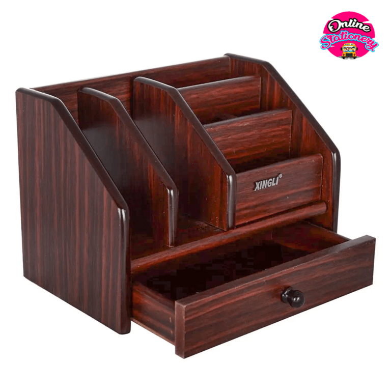 Multi Functional Wooden Desk Organizer - online Stationery Shop Pakistan